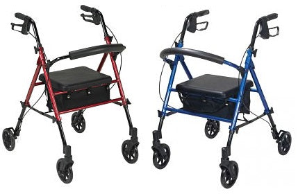 Drive Medical Adjustable Height Rollator with 6" Wheels ...
